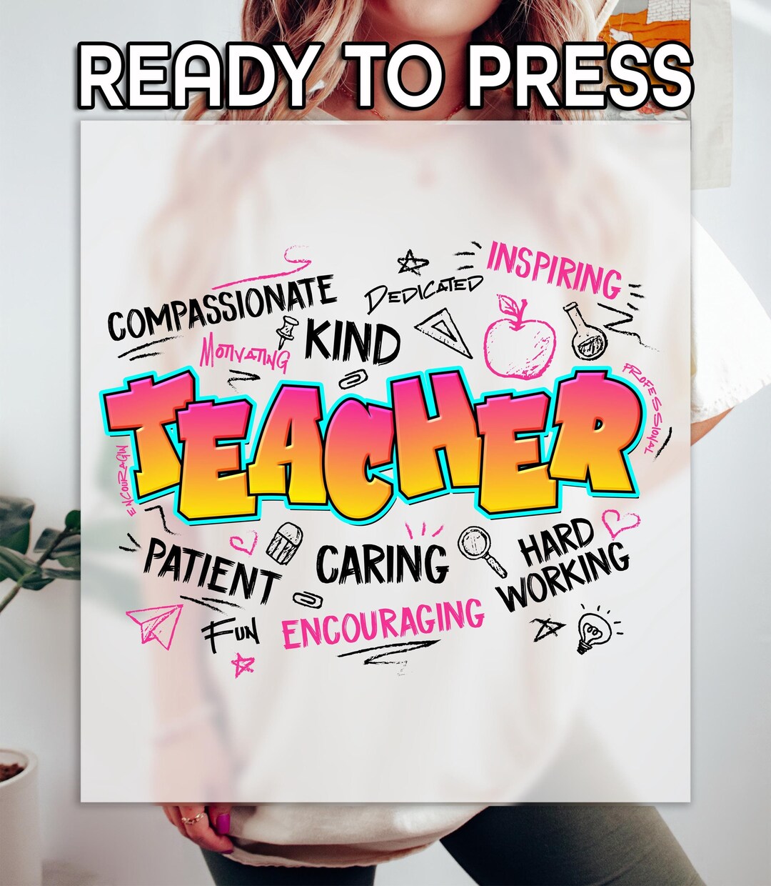 Teacher DTF Transfer, Ready to Press , DTF Print, Teacher Life Heat ...