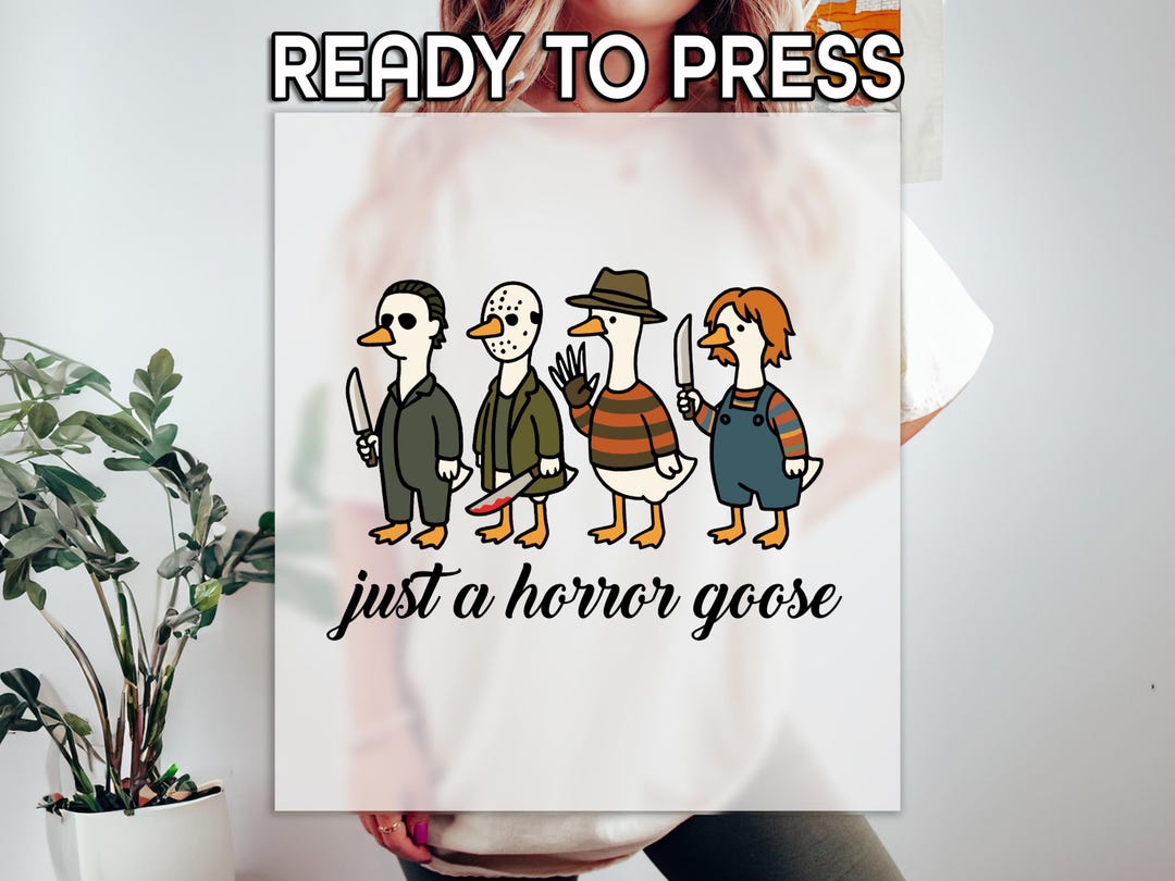 Killer Goose DTF Transfer, Halloween Slasher Characters, Gift for Him ...