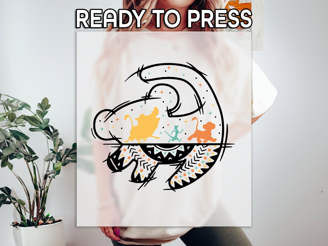 Lion King DTF, Timon & Pumbaa Print, Heat Press DTF Transfer, Simba ...