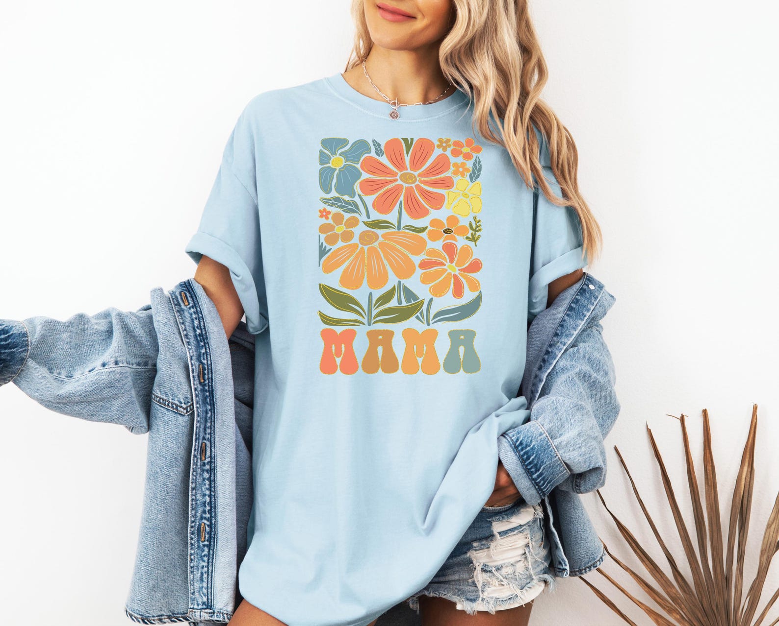 Floral Mama DTF, Faux Sparkly Print, Heat Press DTF Transfer, Mother's ...