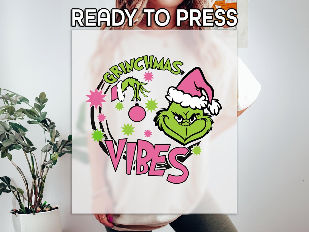 Grinchmas Vibes Ready to Press DTF, Grinchy Hand Print, Heat Press DTF ...