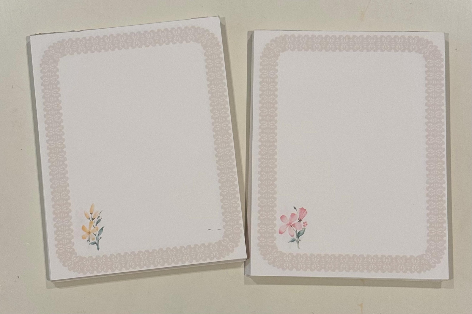 Cute Lace Print Handbound Notepads Floral Notes Coquette Stationery ...