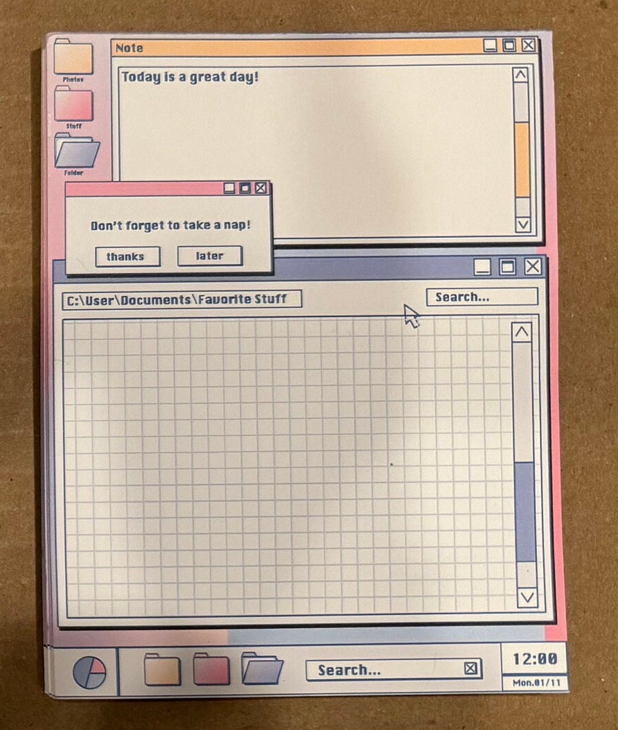 90's Desktop Inspired Handbound Notepads - Etsy