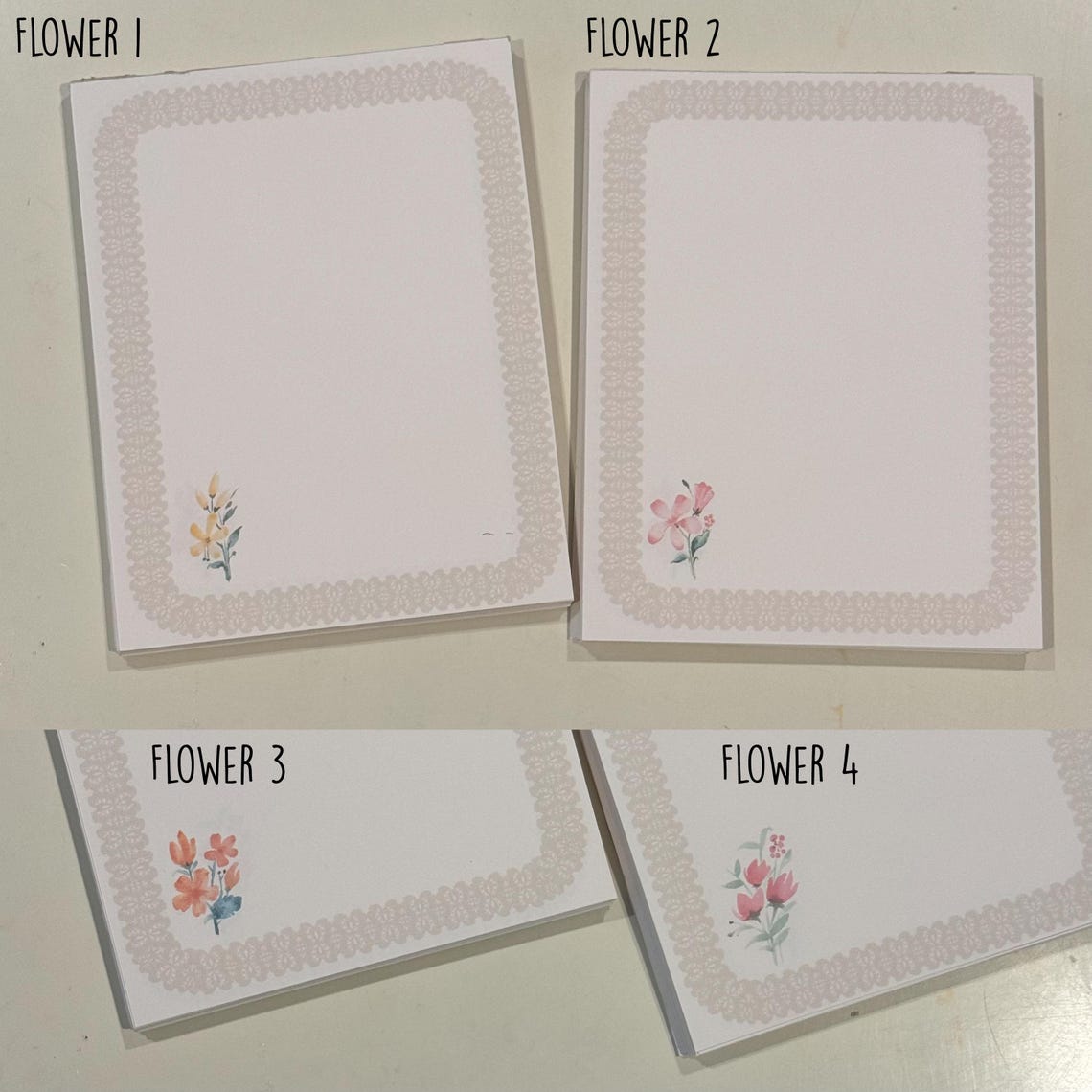 Cute Lace Print Handbound Notepads Floral Notes Coquette Stationery ...