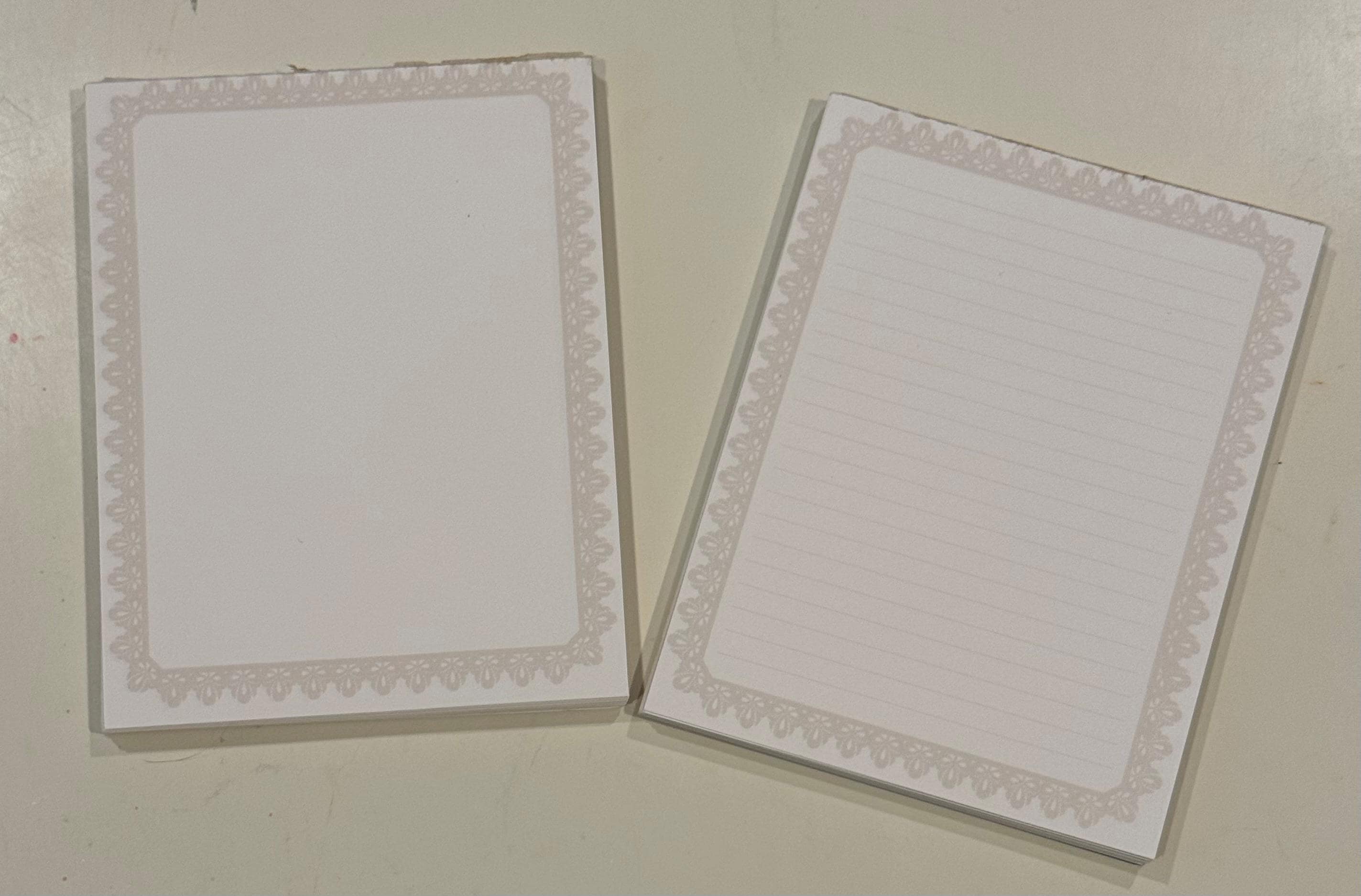 Cute Lace Print Handbound Notepads Floral Notes Coquette Stationery ...