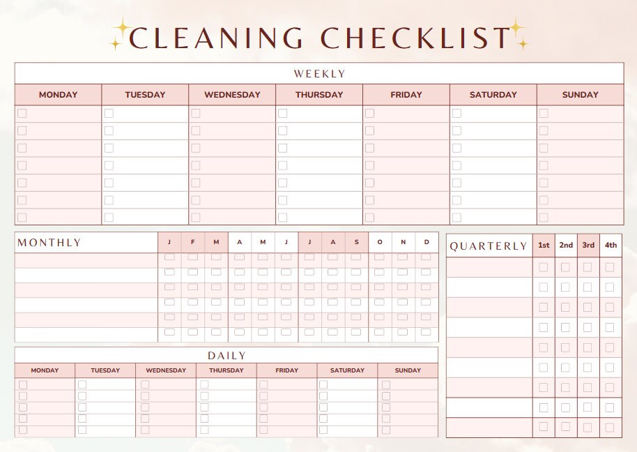 Editable Checklist Chore Checklists Template Checklist Schedule Check ...