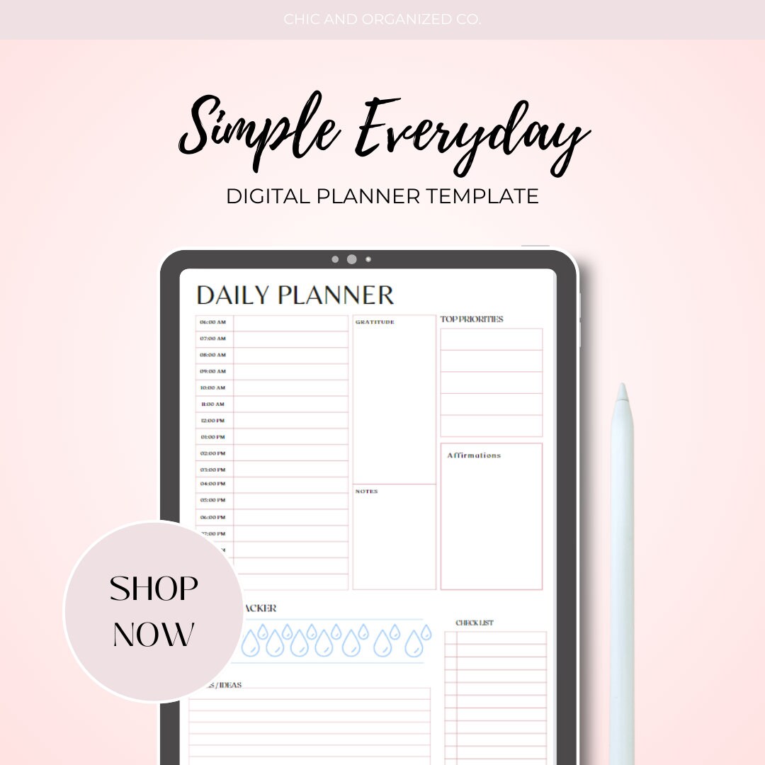 Pretty in Pink: Digital or Printable Daily Planner - Stay Organized ...