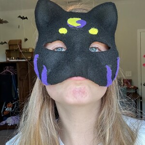 Black Cat Moon Mask - Etsy