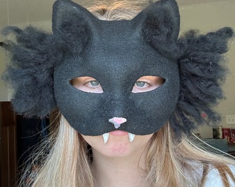 Black Cat Moon Mask - Etsy