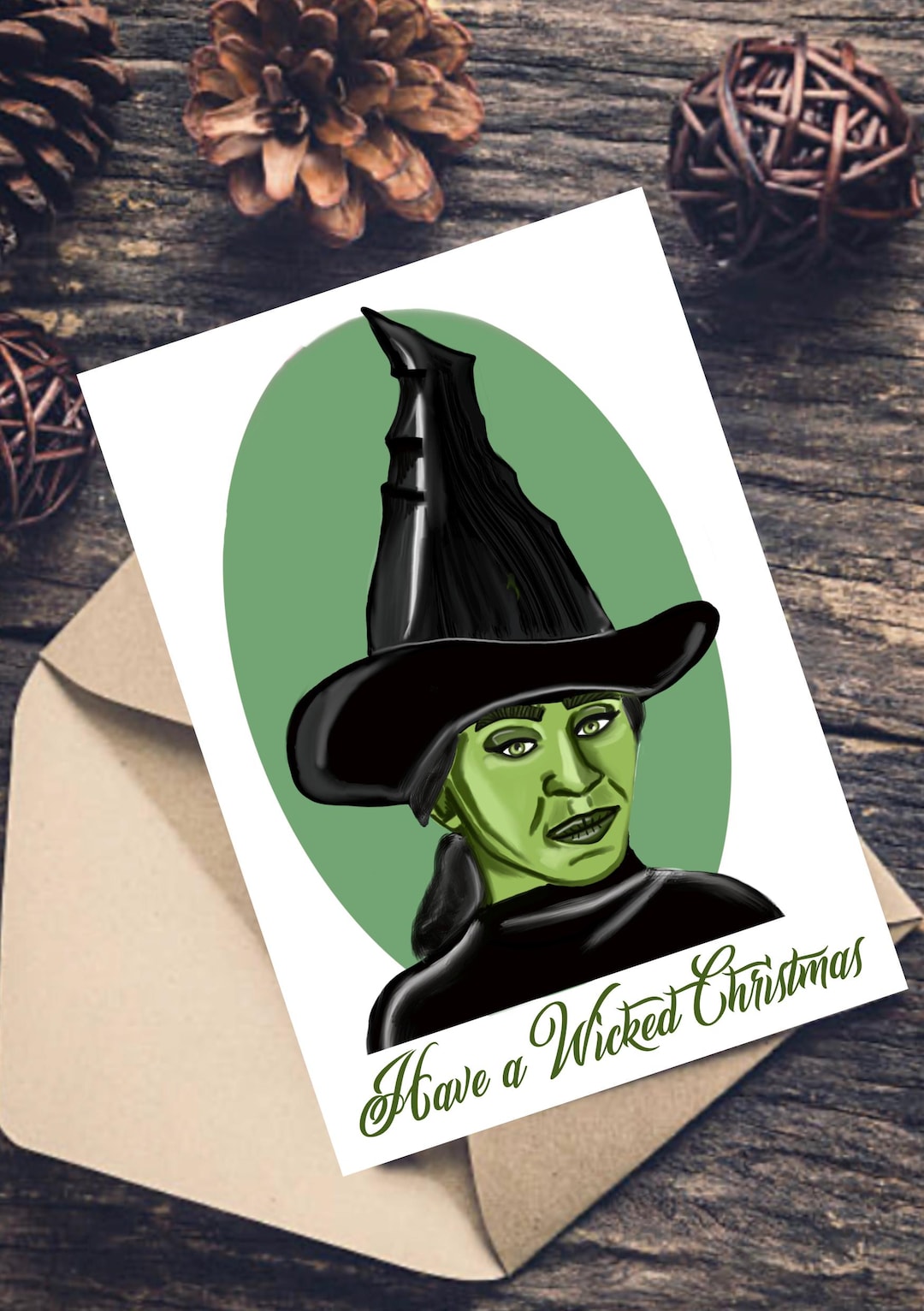 Have a Wicked Christmas, Elphaba and Glinda Inspired Christmas Card ...