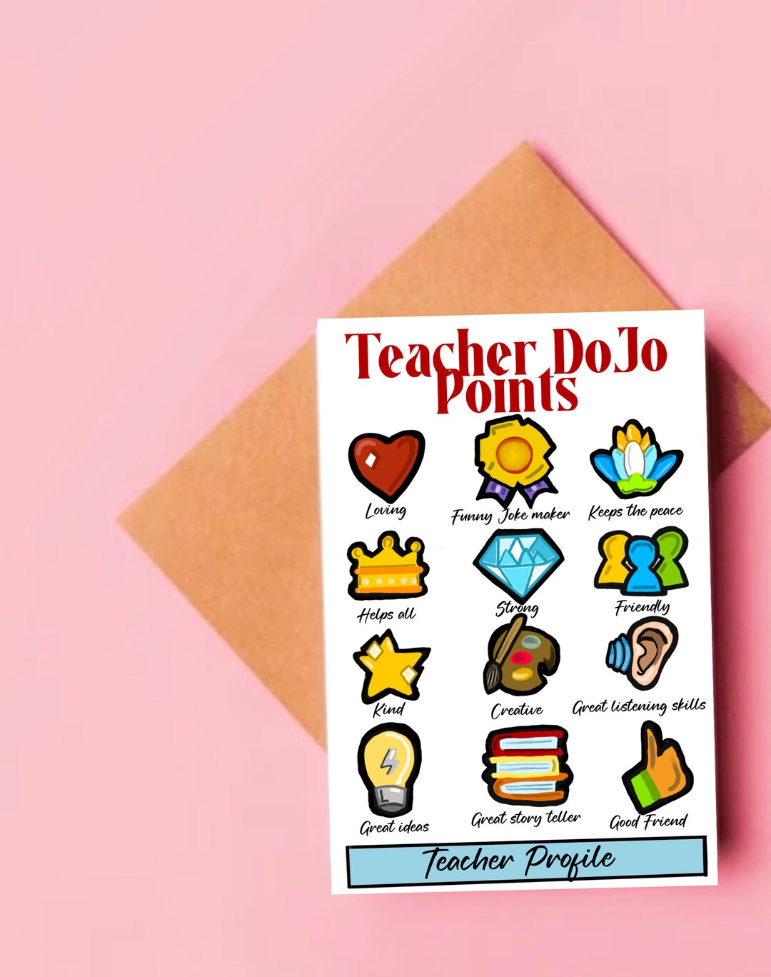 Teacher Appreciation Card, Class Dojo, Dojo Points, End of School Year ...