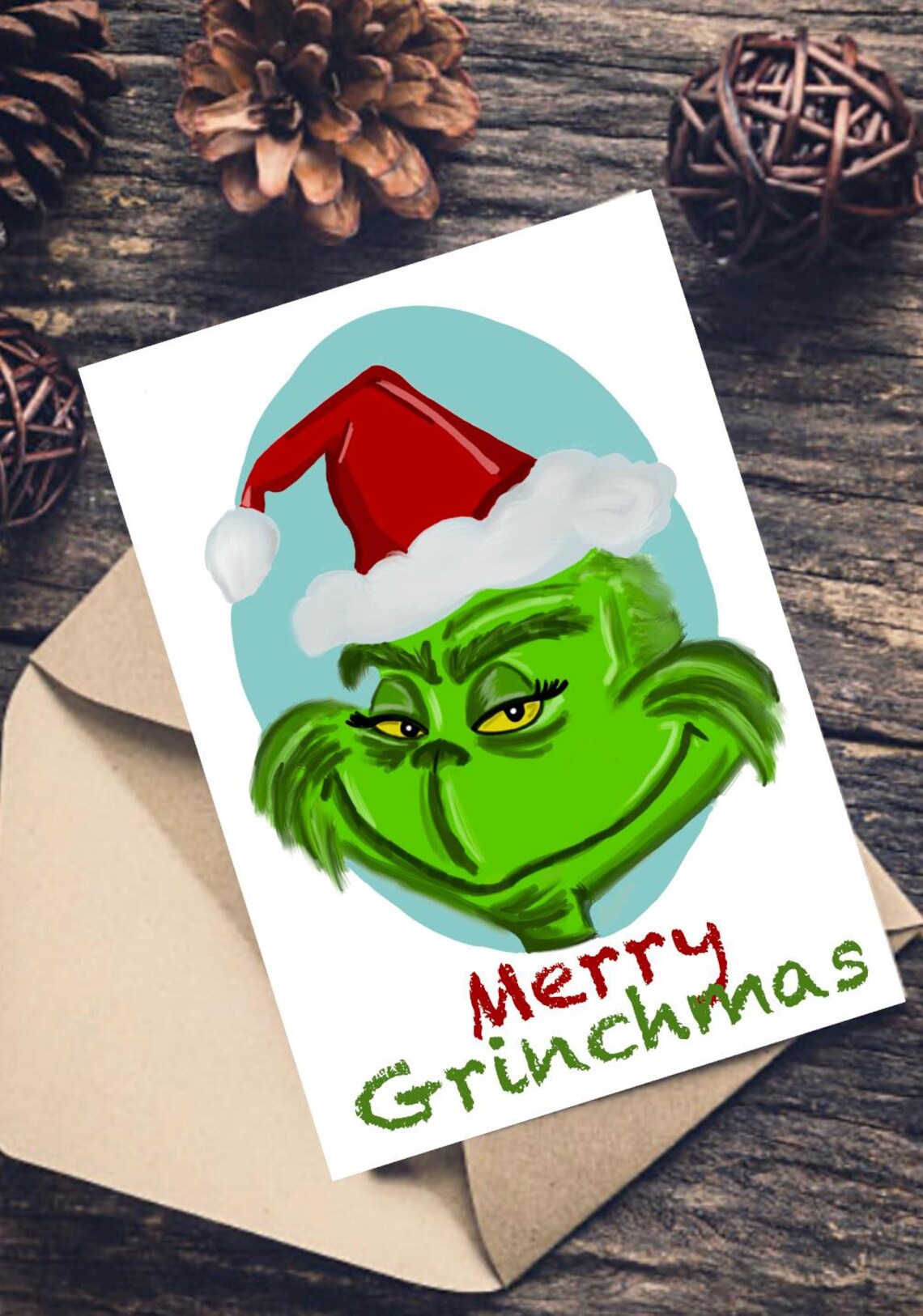 Merry Grinchmas, Grinch Inspired Christmas Card, Inspired - Etsy