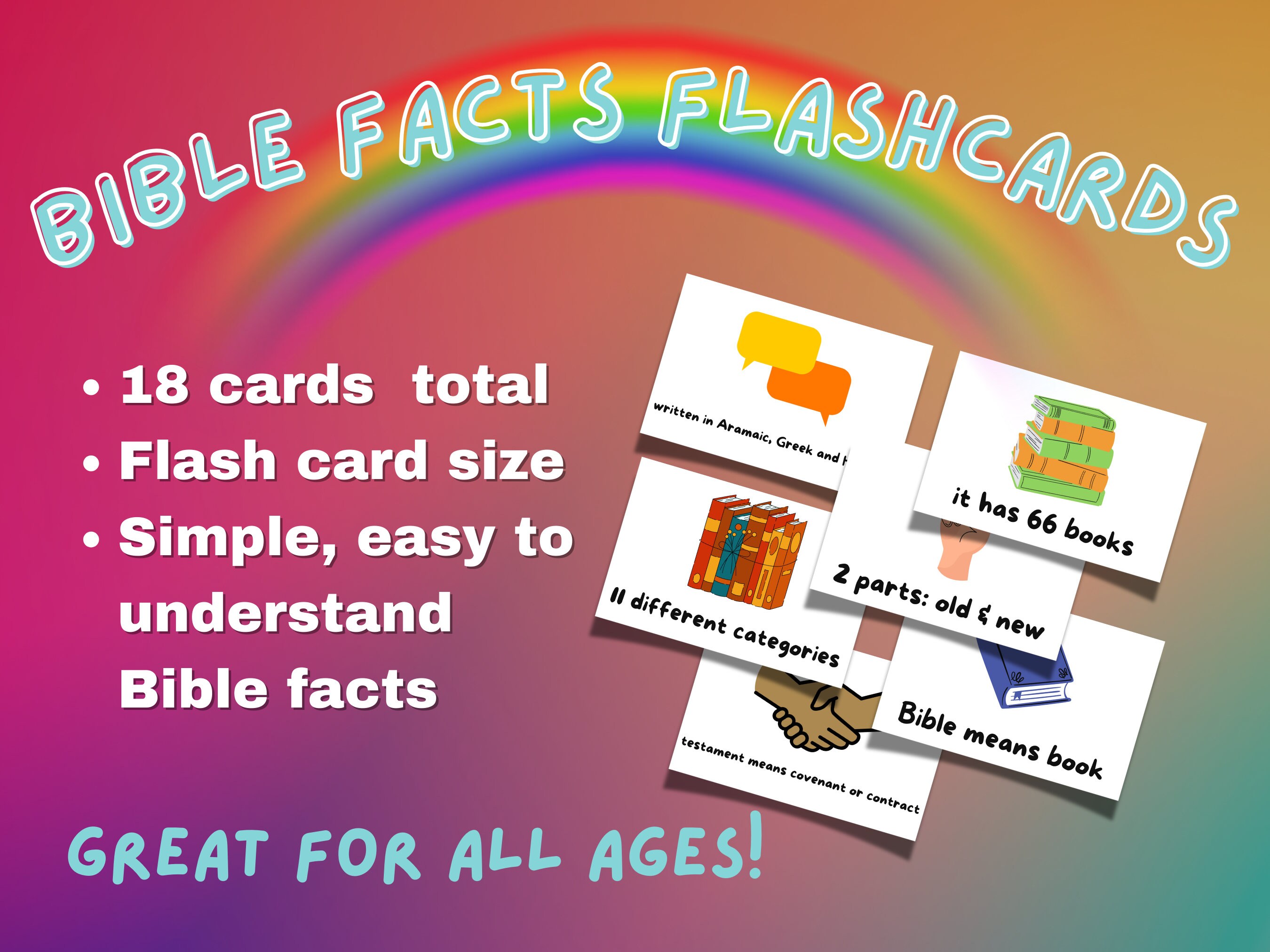 Bible Fact Flashcards -- Bible Class Aid - Etsy