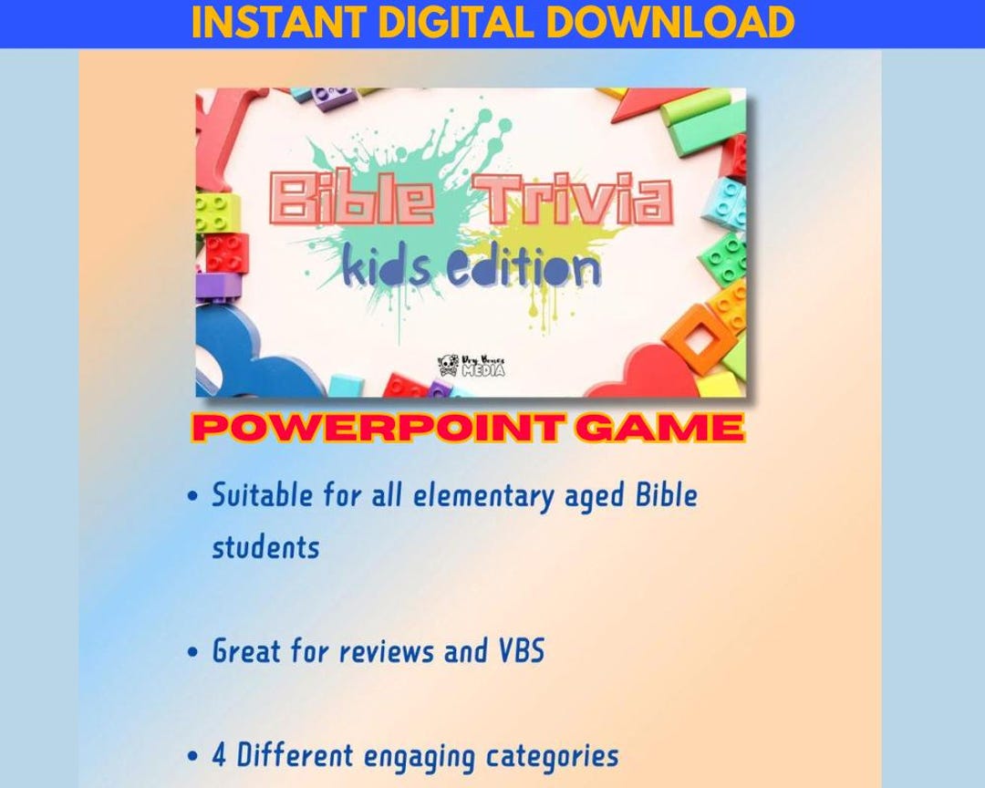 Bible Trivia: Kids Edition - Youth Group Powerpoint Game - Etsy