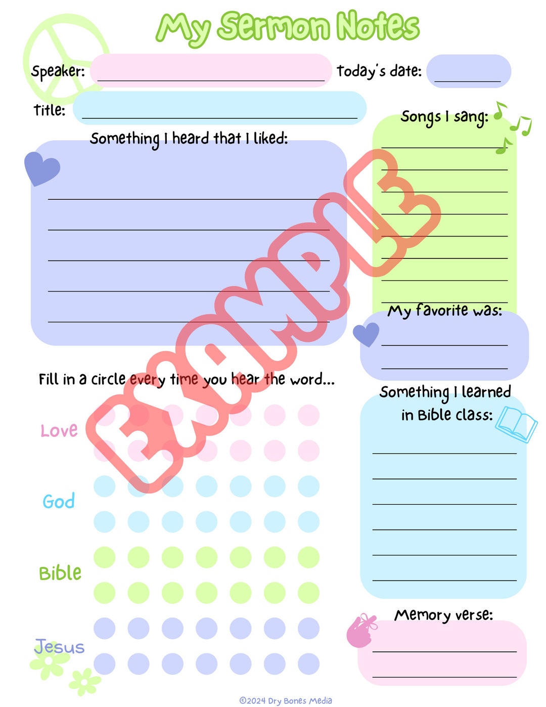 Kids Sermon Notes Y2K Vibes - Etsy