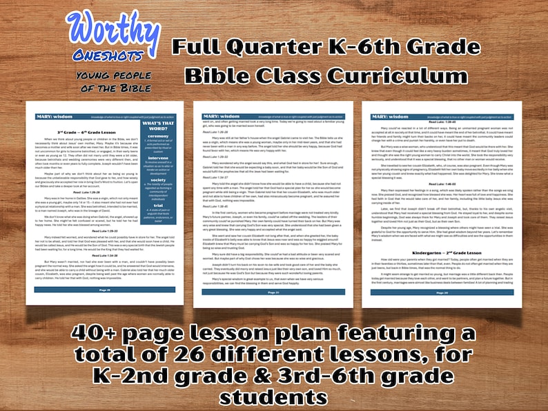 Young People of the Bible -- Adaptable Bible Class Curriculum - Etsy