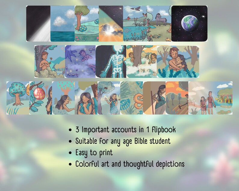Creation, Adam & Eve and the Fall Flipbook - Bible Class Aid - Etsy