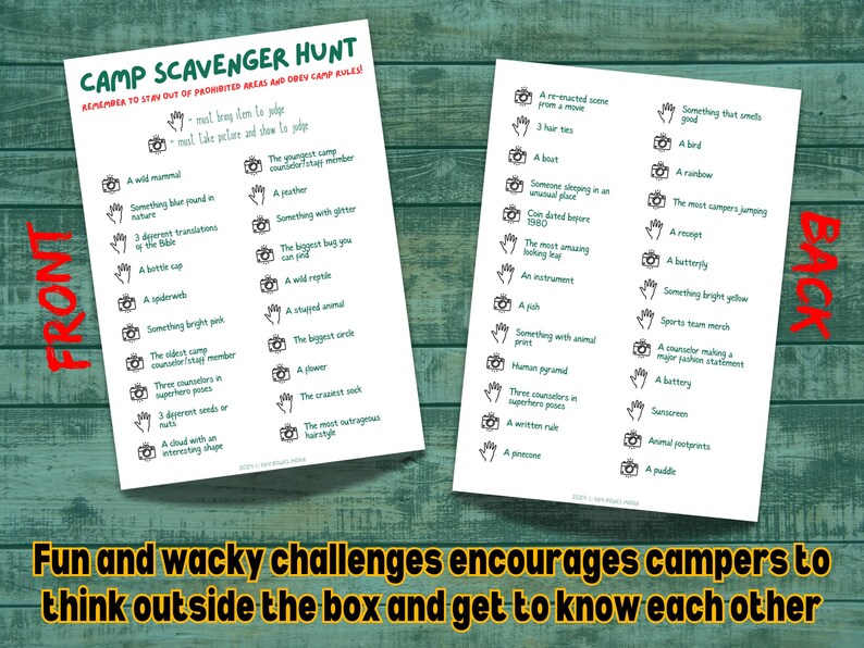 Bible Camp Memory Book & Scavenger Hunt Game - Etsy