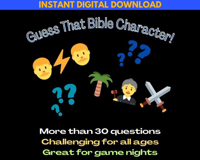 Guess That Bible Character Emoji - Teen Devo Game - Etsy
