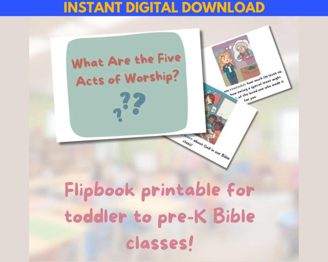 The 5 Acts of Worship Flipbook - Bible Class Material Aid - Etsy