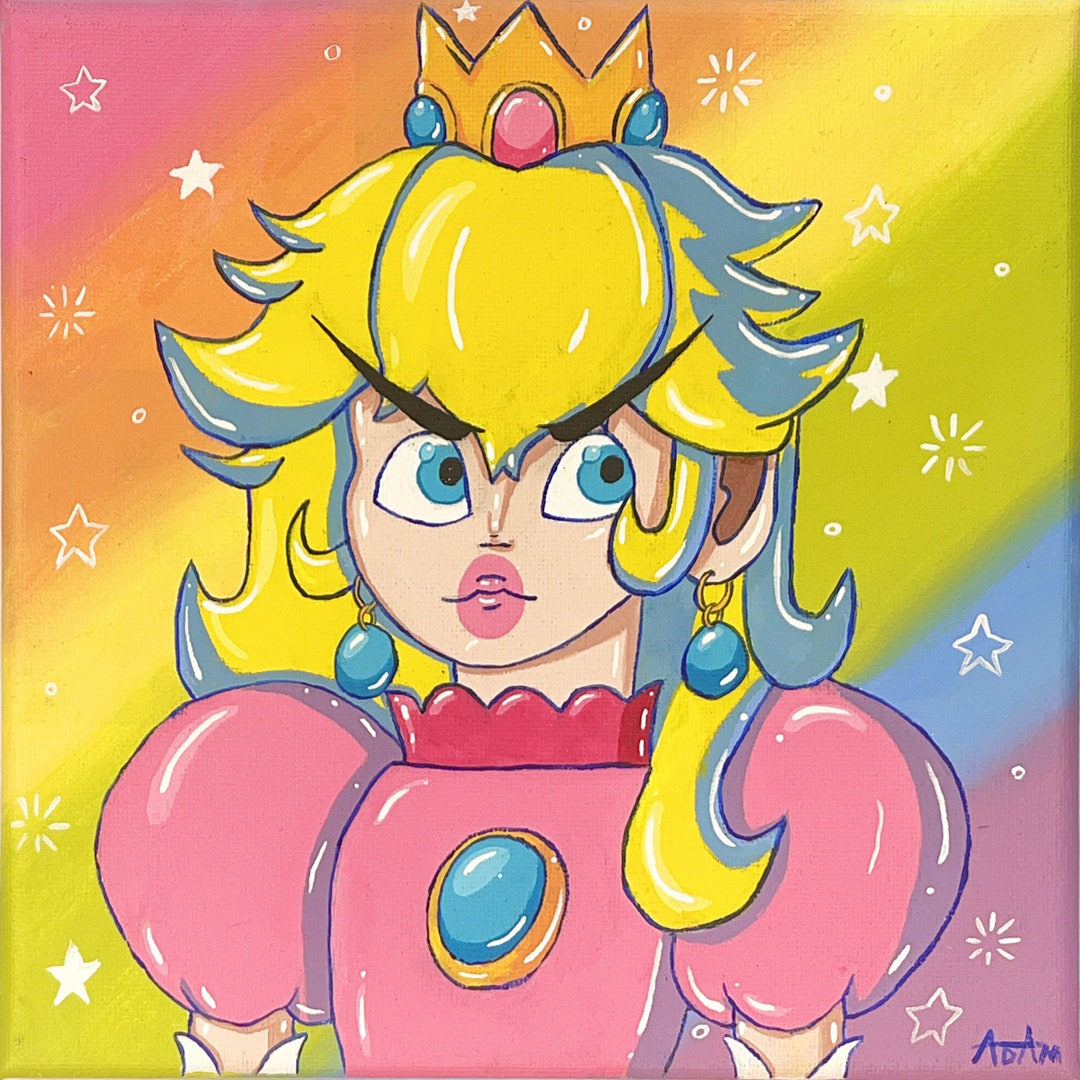 Princess Peach Original Painting - Etsy