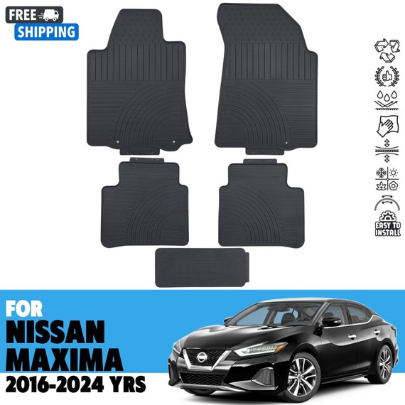 Floor Mats for NISSAN MAXIMA 2016 2024 All Weather Rubber Set Black Anti slip Flex Etsy