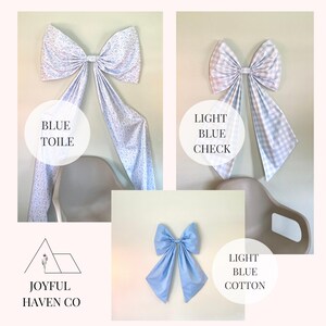 Blue Bow Wall Hanging Coquette Bow Blue Satin Bow Blue Large Bow for ...