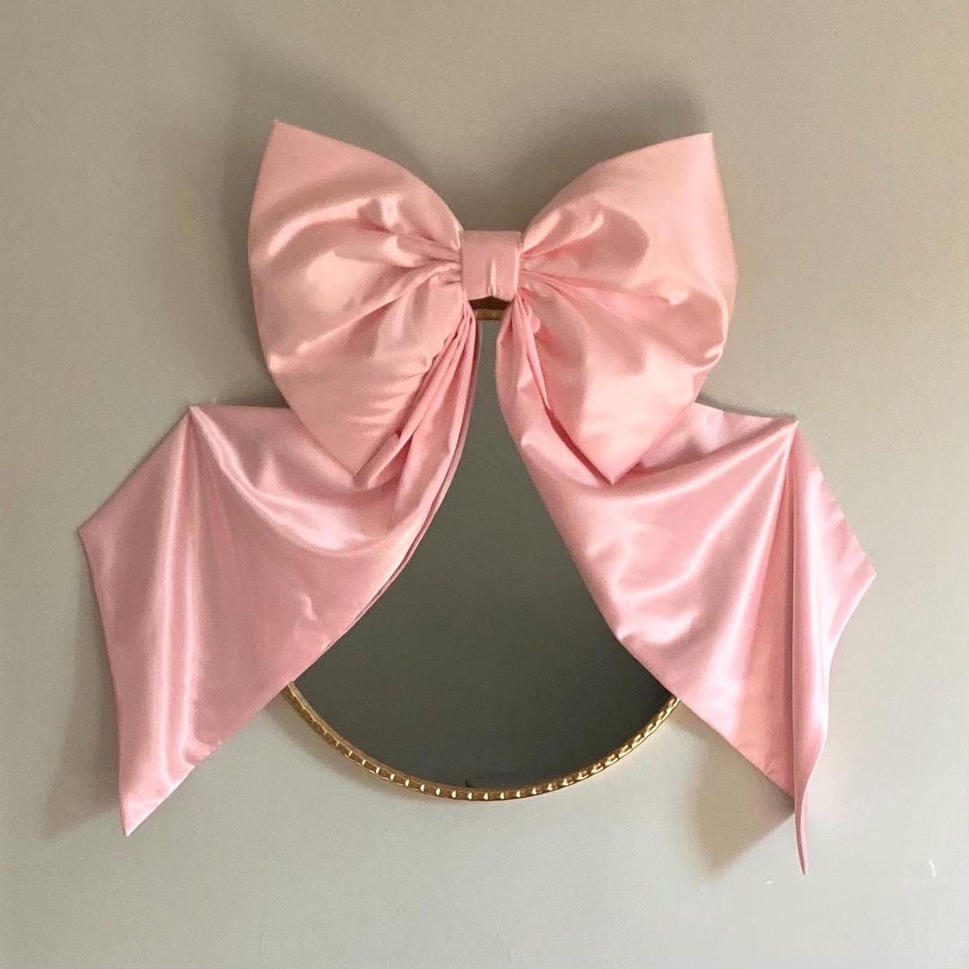 Pink Wall Bow Decoration Bow Decor Pastel Pink Wall Art Giant Bow ...