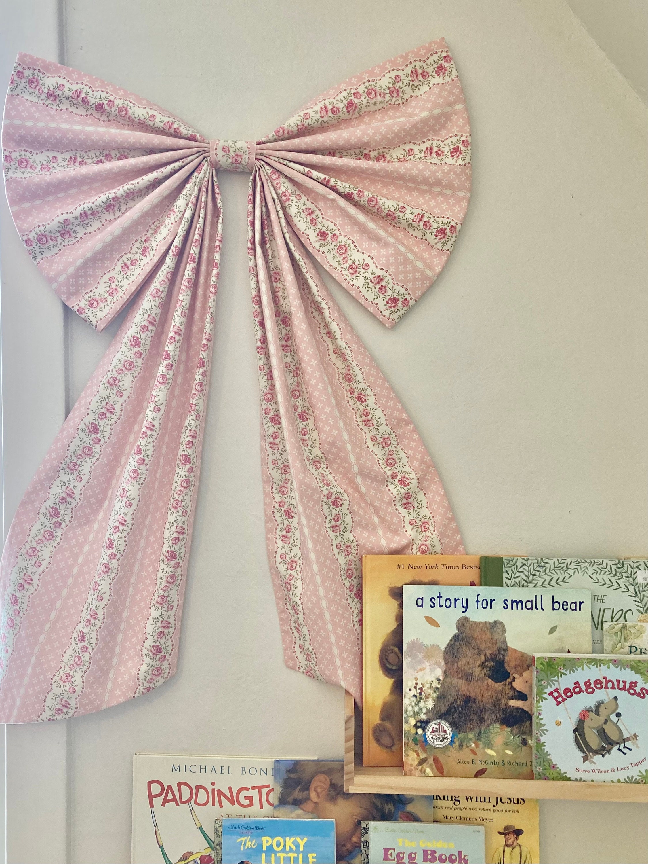 Large Wall Bow Nursery Decor Baby Girl Pink Room Decor Pink Wall Art ...