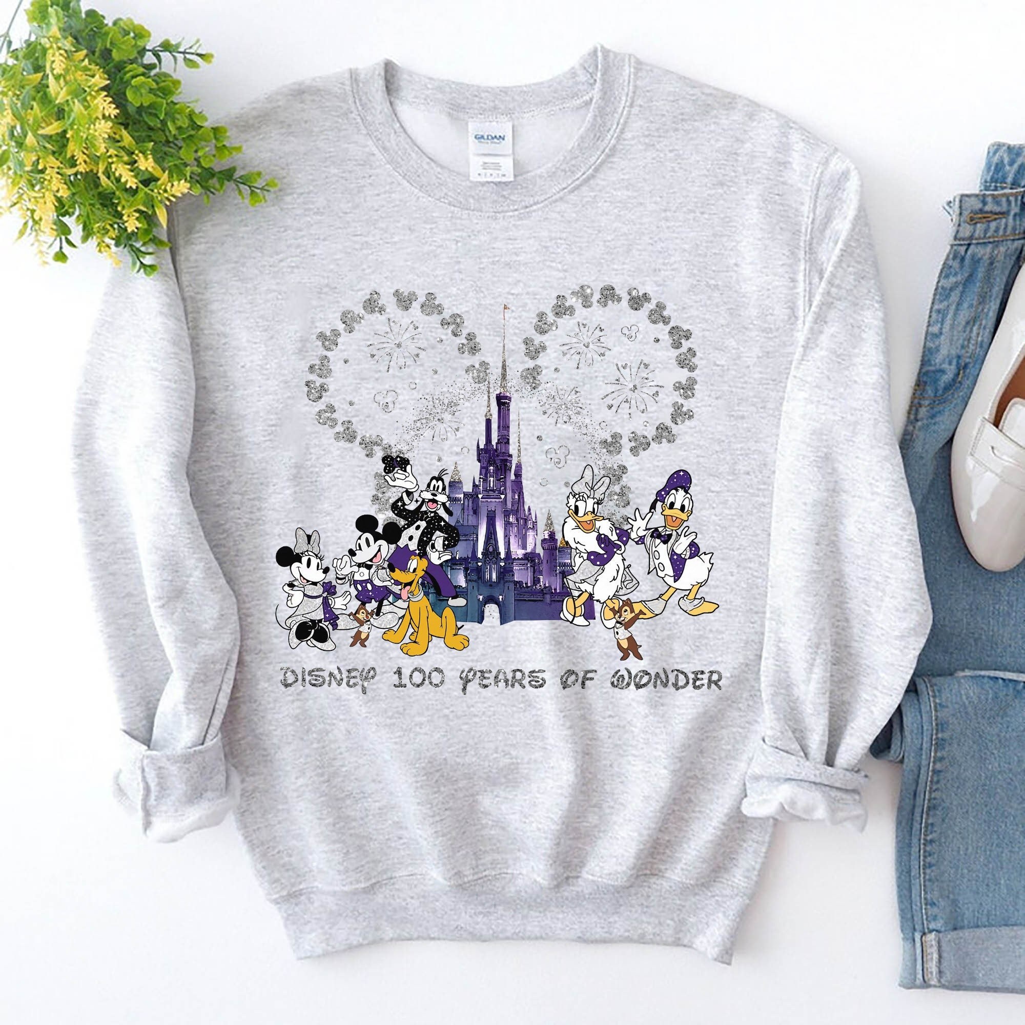 Mickey And Friends Sweatshirt, Disney 100th Anniversary Sweatshirt ...