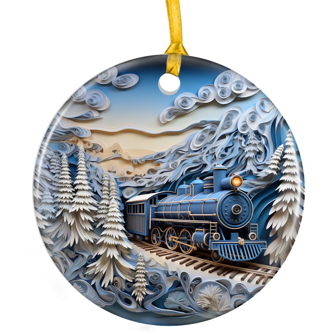 Train Scenery Running Custom Paper Quilling Ornament - Personalized ...