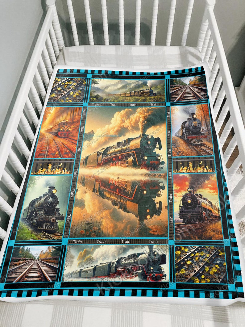 Steam Railroad Trains Throws Blanket Comfort Warmth Soft Cozy Blanket ...