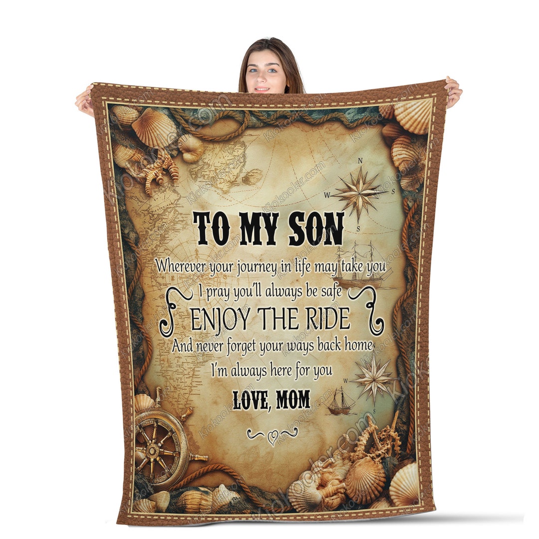 Enjoy the Ride Throws Blanket, Motorcycle Blanket, to My Son - Wherever ...