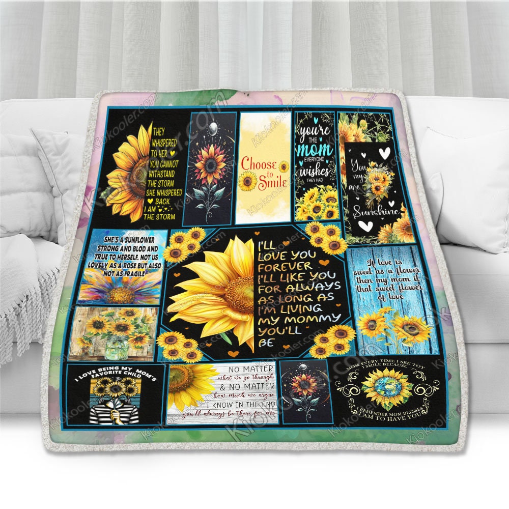 Sunflowers and Farms Multi-color Blanket, Sunflower Pattern Fleece ...