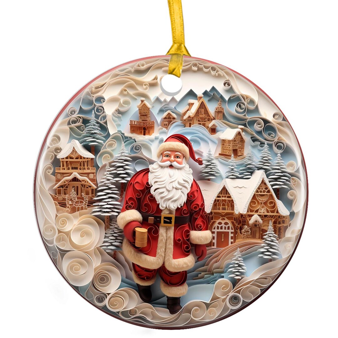 Santa Claus Custom Paper Quilling Art of Colorful Ornament ...