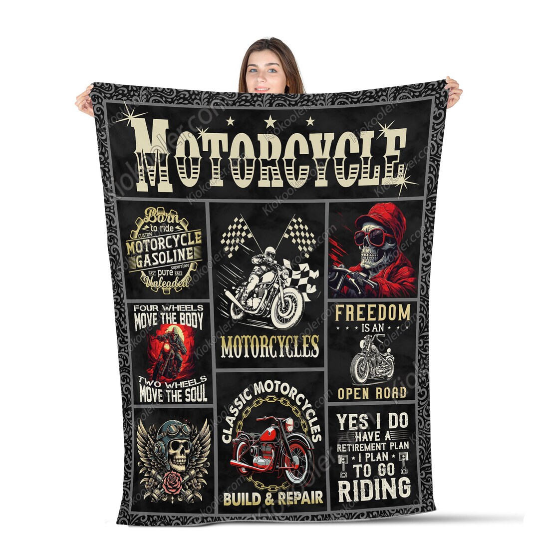 Motorcycle Blanket for Son, Motorcycle Blanket, Motorcycle Lover ...
