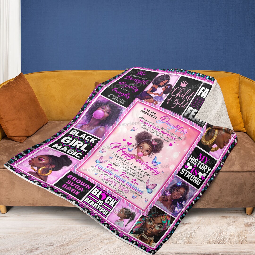 Black Girl Magic Blanket, Black is Beautiful Blanket, Purple Lover ...