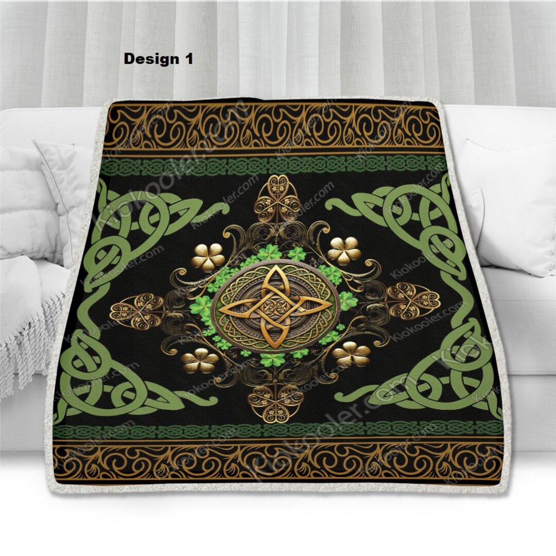 Ireland Celtic Quilt Bed Set Irish Shamrock With Celtic Triquetra ...