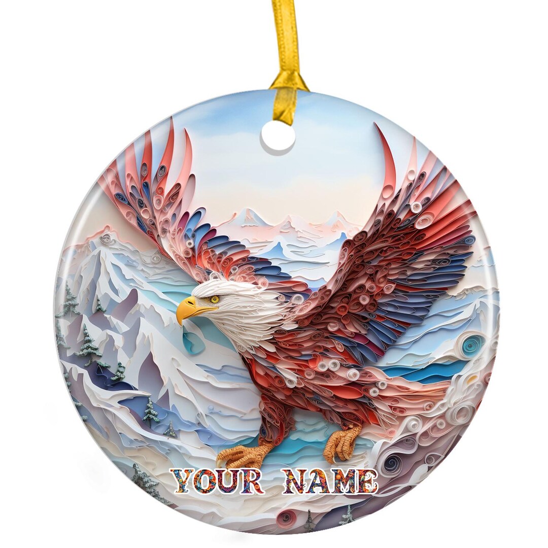 Custom Eagle Bird Paper Quilling Ornament - Personalized With Any Name ...