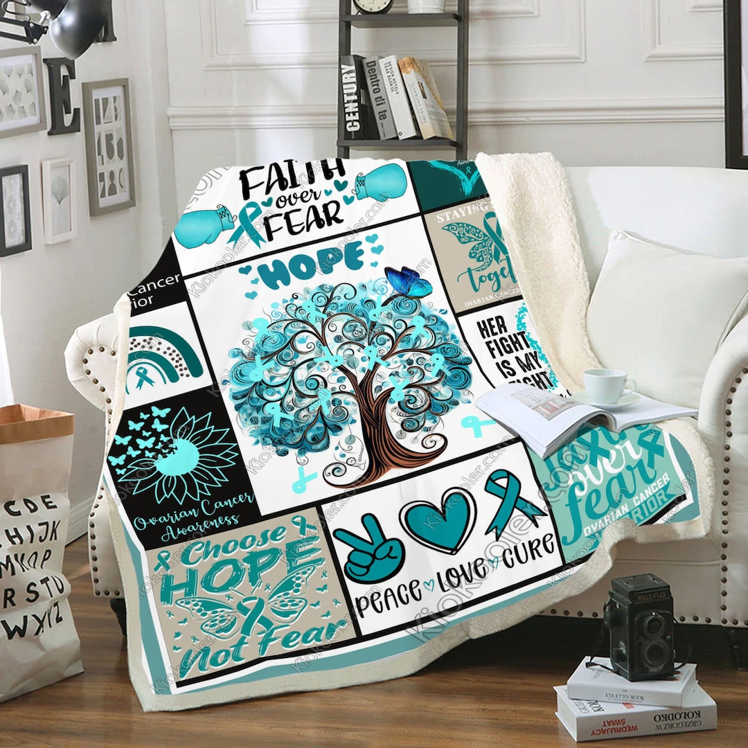 Fight Ovarian Cancer With Hope All Season Throws Blanket Comfort Warmth ...