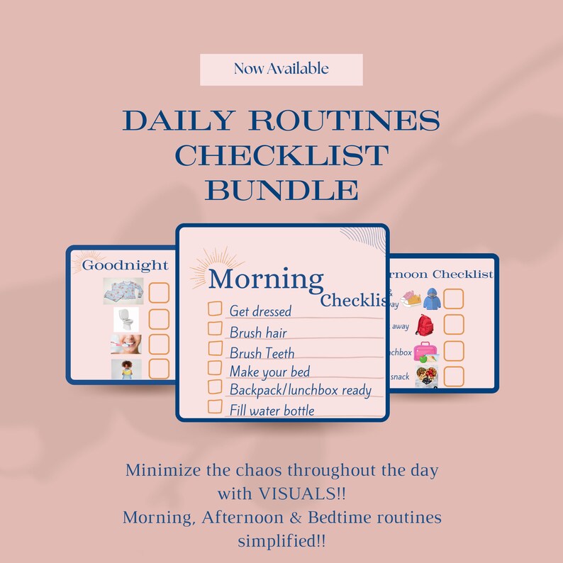 Printable Daily Routine Checklist Bundle for Kids; Ages 2-18; Morning ...