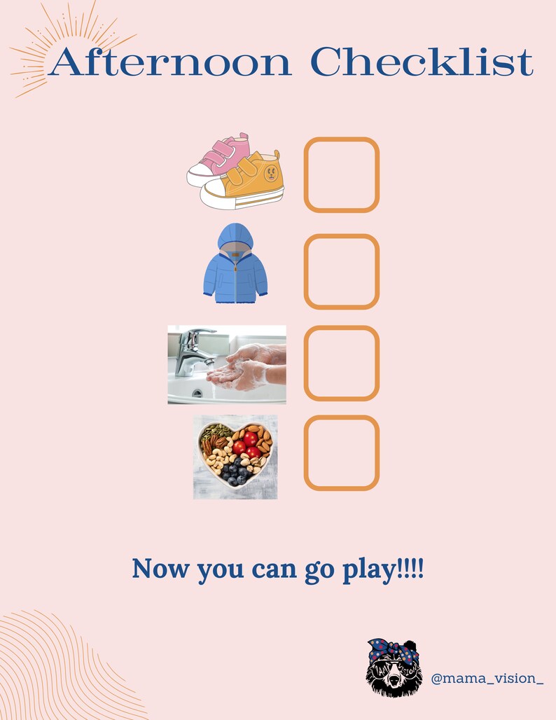 Printable Afternoon Routine Checklist for Kids; Ages 2-18 - Etsy