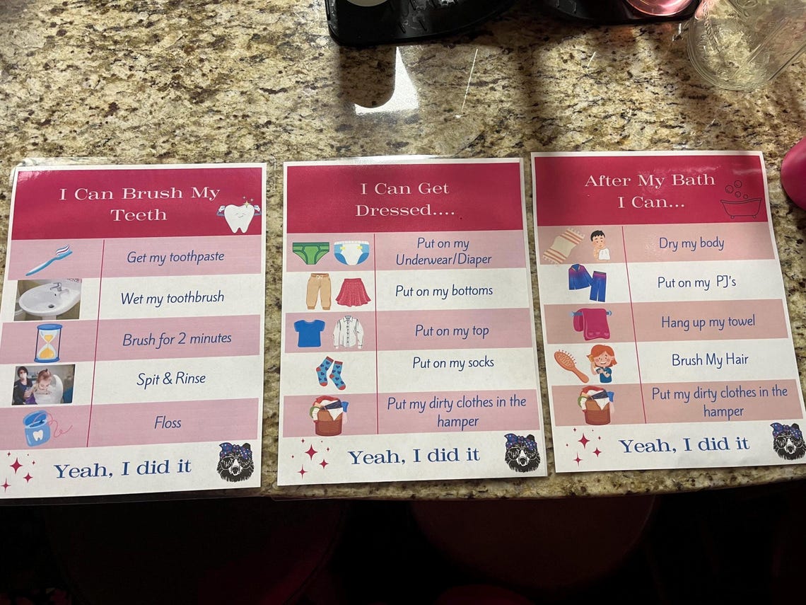 Printable "i Can" Bundle~ Visual Checklists to Promote Independence for ...