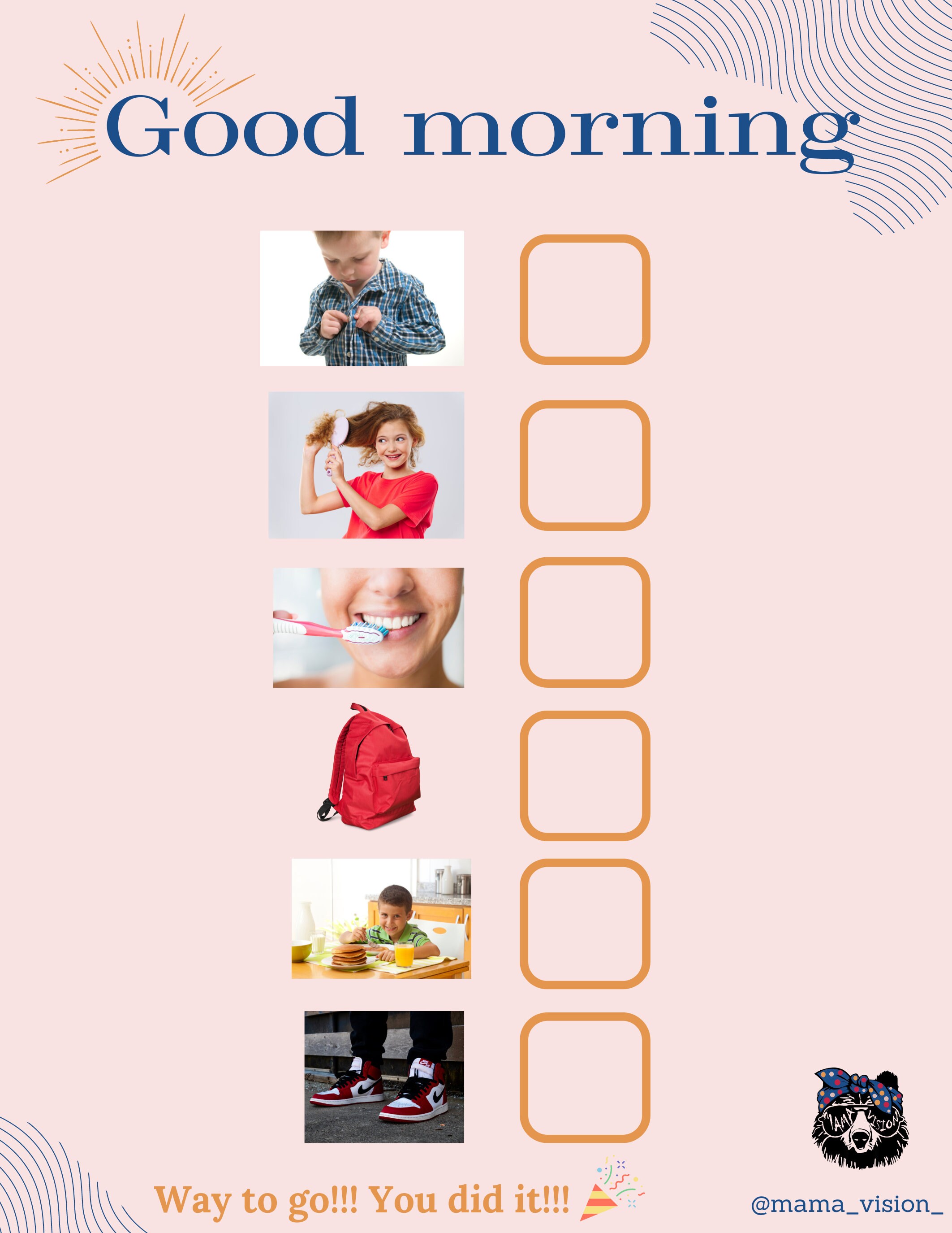 Printable Morning Routine Checklist for Kids; Ages 2-18 - Etsy