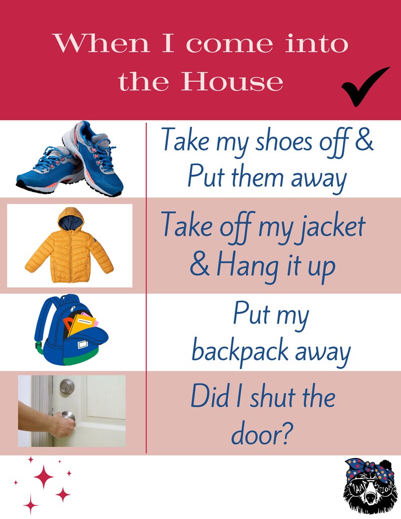 Printable Clean up Routine Checklist for Kids, "when I Get Into the ...