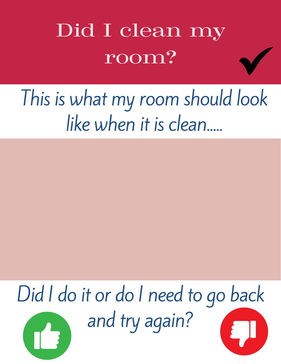 Printable Clean up Routine for Kids, "i Can Clean My Room" Directions ...