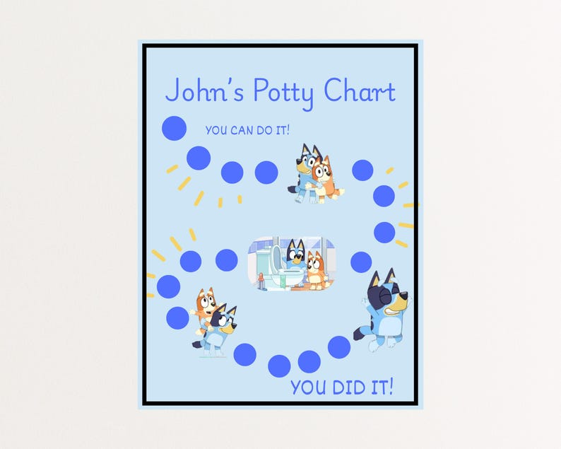 Bluey Potty Training Sticker Chart: Reward Chart - Etsy