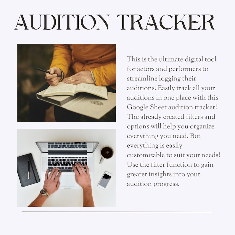 Audition Tracker (google Sheet for Actors) - Etsy