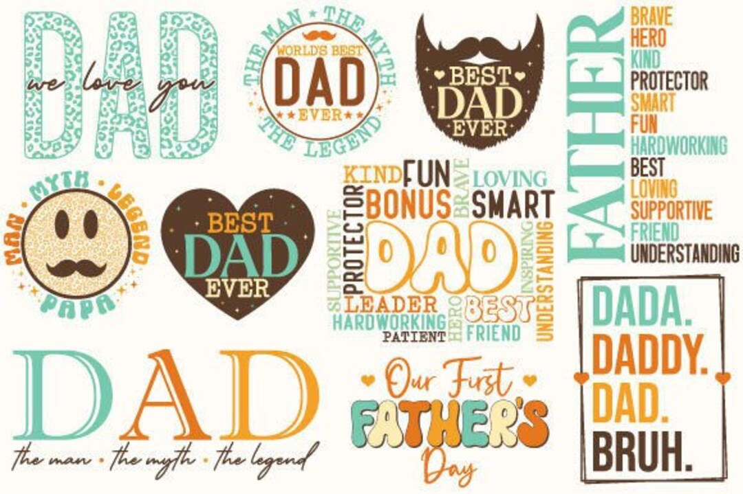 Father's Day Dad Svg Bundle Design SVG Png Eps Dfx Pdf Digital Cut File ...
