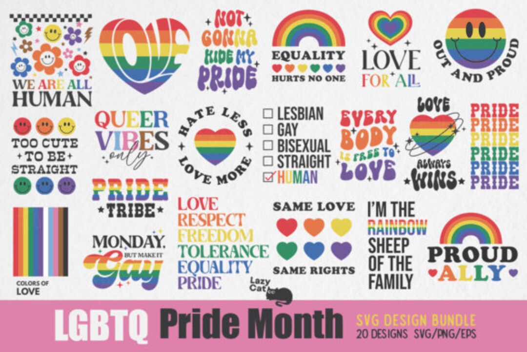 LGBT Sublimation Bundle SVG Design SVG Png Eps Dxf Pdf Digital Cut File ...